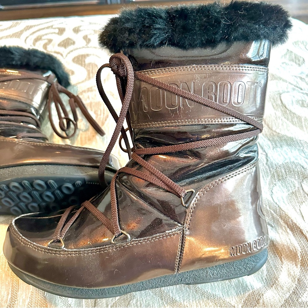 Vtg Original Moon Boots By Tecnica Metallic Brown Wom… - Gem